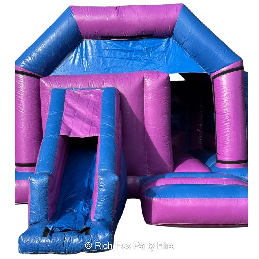 Blue/Purple Combination Slide Castle - Bouncy Castle Hire, Photobooth ...