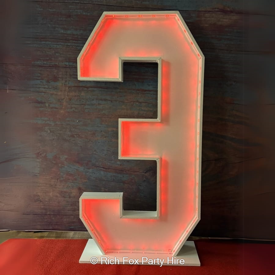 Light Up Number 3 - Bouncy Castle Hire, Photobooth Hire, Party ...