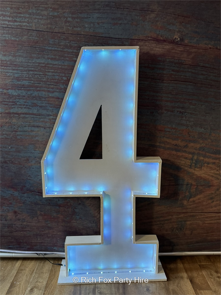 Light Up Number 4 Hire Bolton, Bury & Manchester